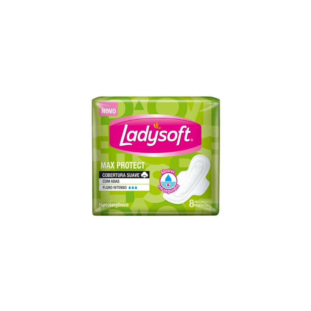 Absorvente LadySoft Max Suave com Abas com 8un. - 7Y Distribuidora