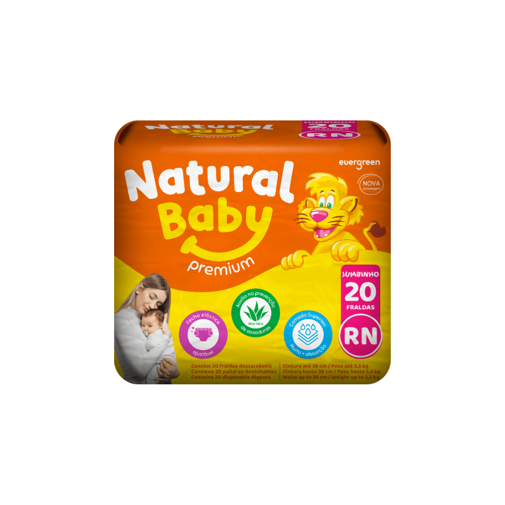 Fralda Infantil Natural Baby RN - 7Y Distribuidora